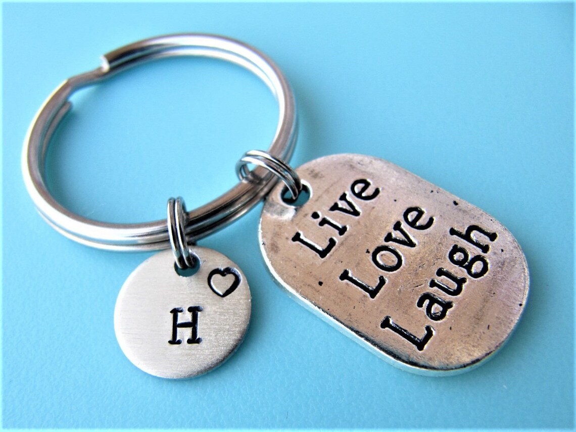 Live Love Life Keychain Live Love Life Charm Keychain - Etsy