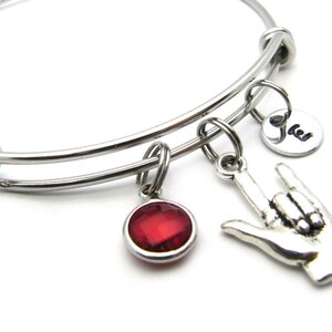 Personalized ASL Bracelet, I Love You Sign Language Bracelet, Sign ...