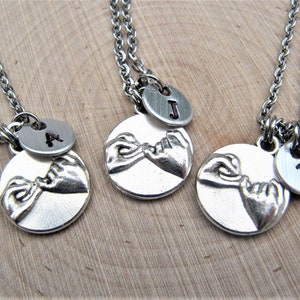 Set of 3 Pinky Promise Necklaces, Silver Pinky Swear Necklace for 3 ...