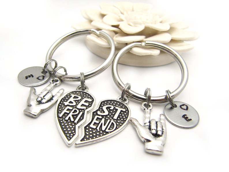 Set of 2 Friendship Keychains Best Friend Keychain for 2 - Etsy