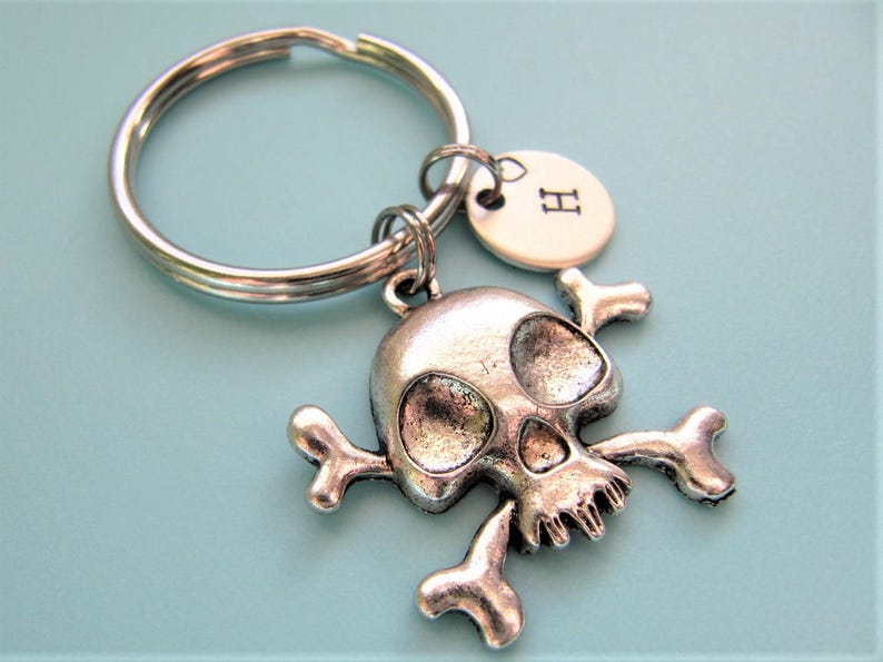Skull and Cross Bones Keychain Scull Keychain Skeleton | Etsy