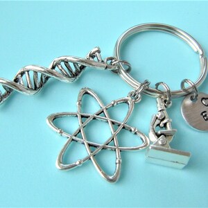DNA Keychain, Microscope Keychain, Science Keychain, DNA Gifts ...