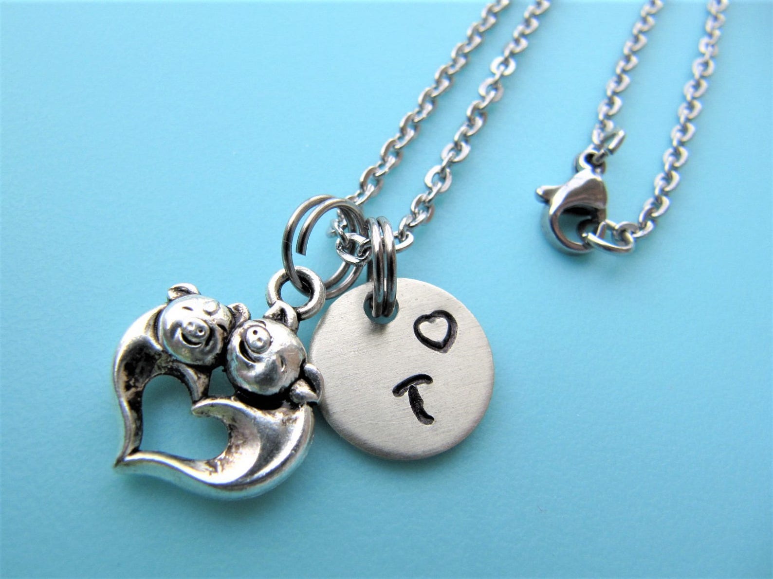 Love Pigs Necklace Pig Necklace Valentine's Day Jewelry - Etsy Hong Kong