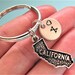 California Keychain, California Charm Keyring, Initial Keychain ...