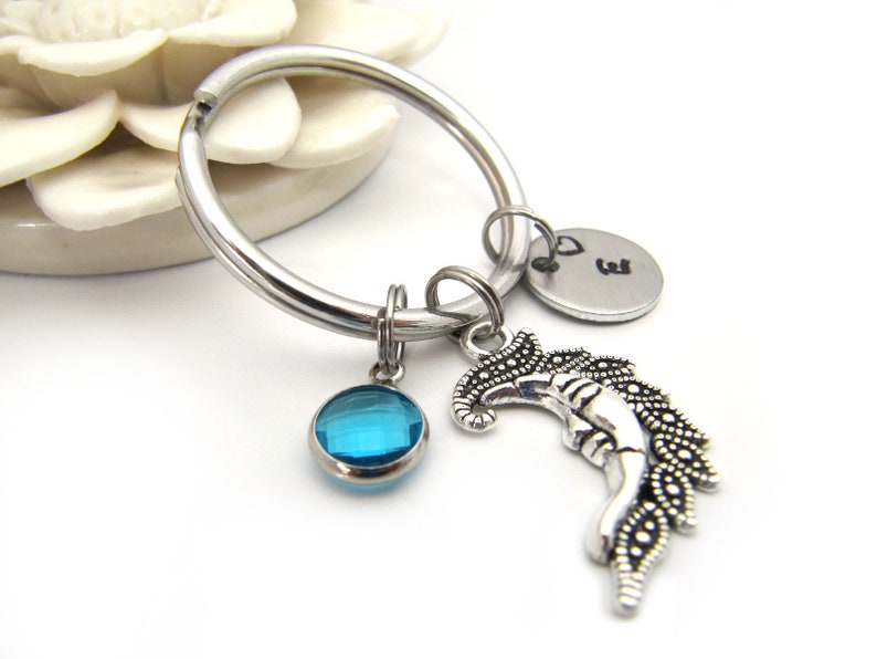 Personalized Moon Keychain Crescent Moon Keychain Moon - Etsy