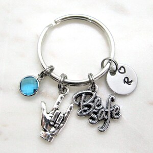 Be Safe I Love You Keychain, Be Safe Key Ring, Be Safe Gift, Cute ...