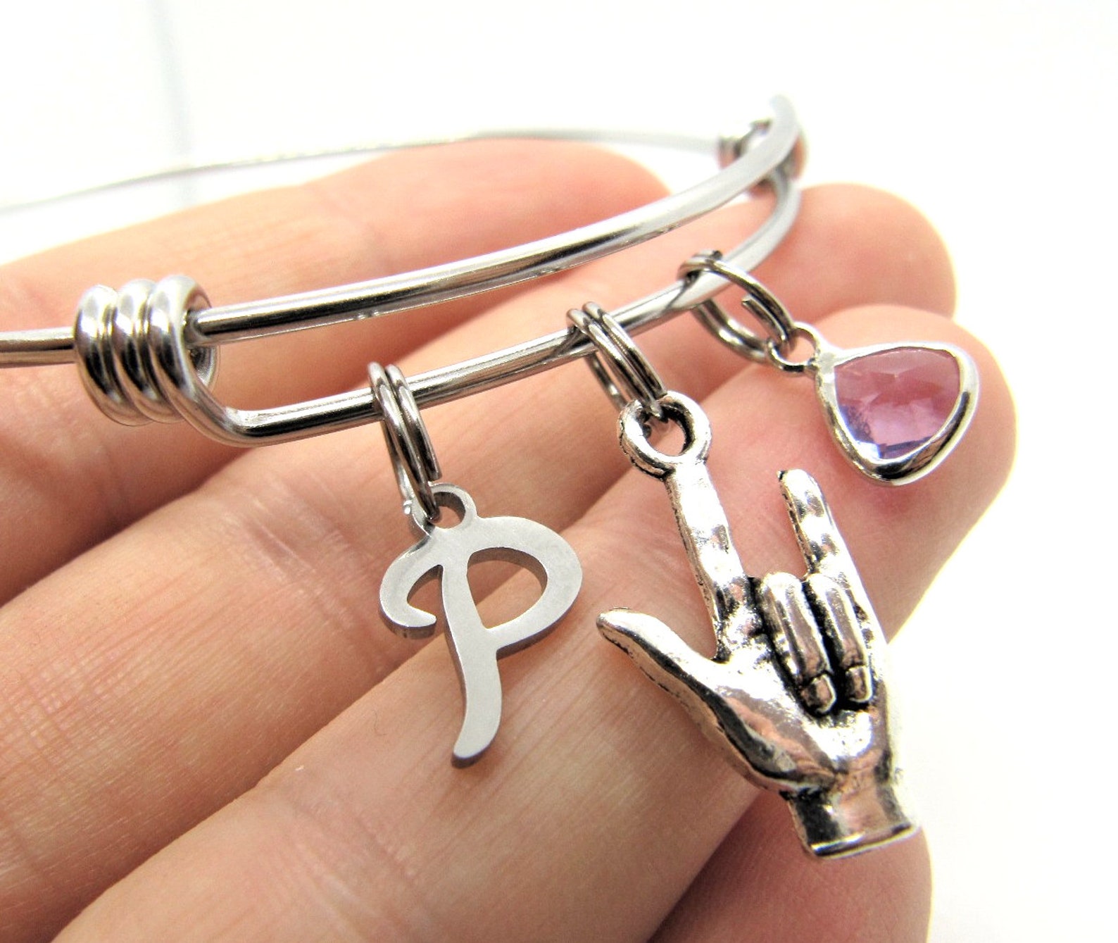 I Love You Sign Language Bracelet ASL Gifts ASL I Love You - Etsy