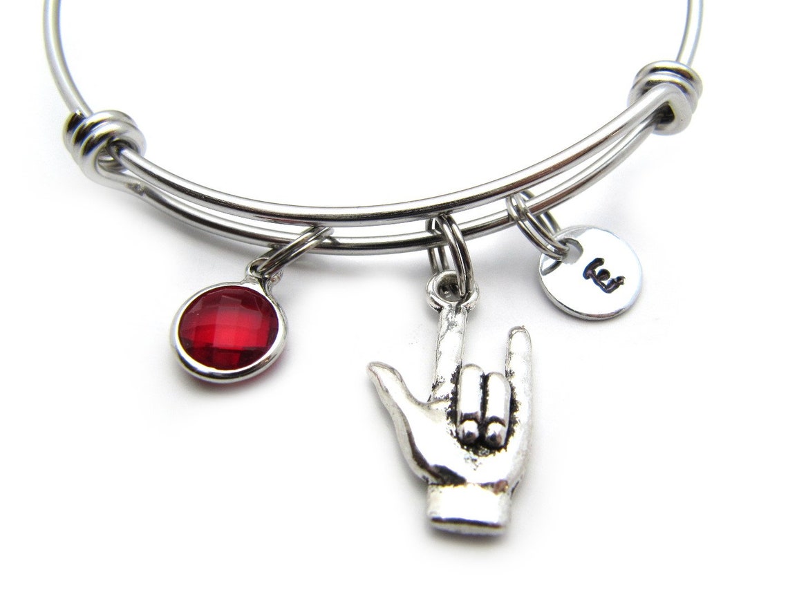 Personalized ASL Bracelet I Love You Sign Language Bracelet | Etsy