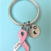 Personalized Breast Cancer Keychain, Cancer Survivor Gift, Cancer ...