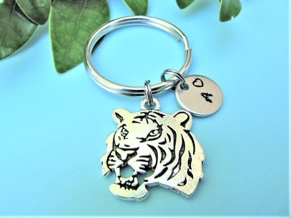 Personalized Tiger Keychain Tiger Keyring Animal Keychain | Etsy