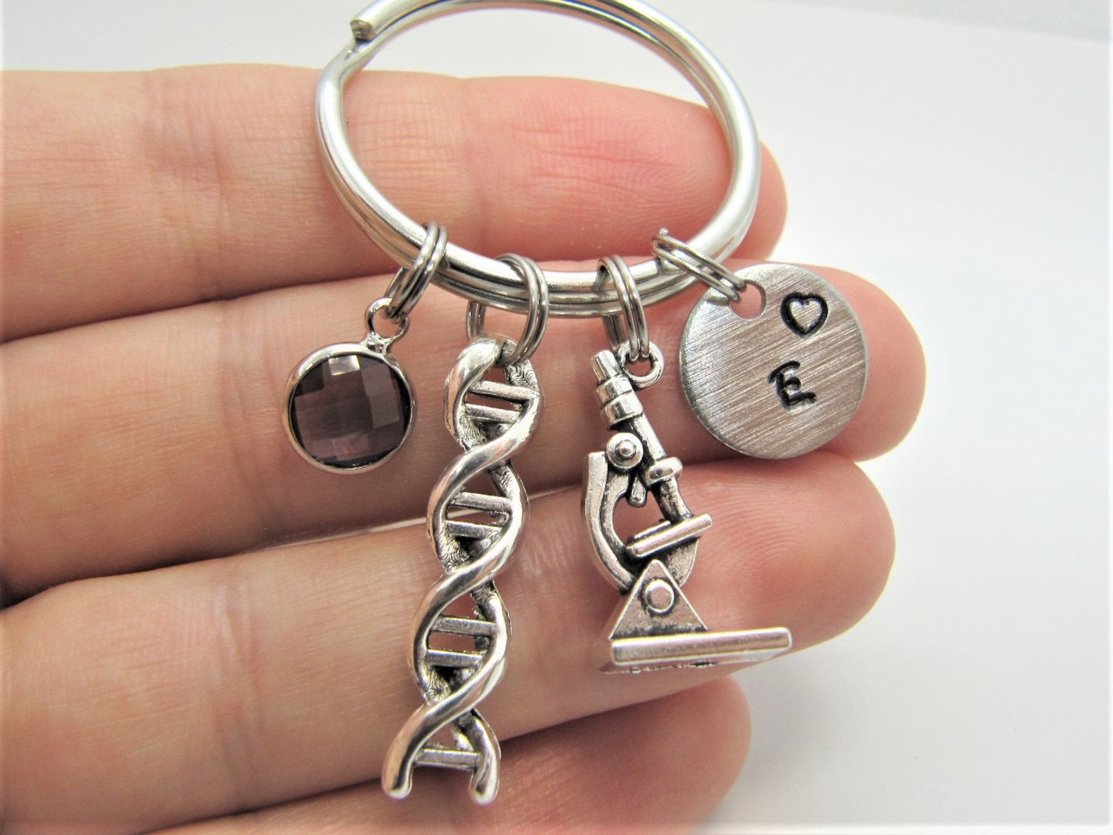 Personalized DNA Keychain Microscope Keychain Science | Etsy