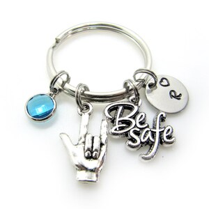 Be Safe I Love You Keychain, Be Safe Key Ring, Be Safe Gift, Cute ...