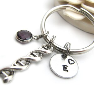 Personalized Science Keychain, Silver DNA Keychain, Biology Keychain ...