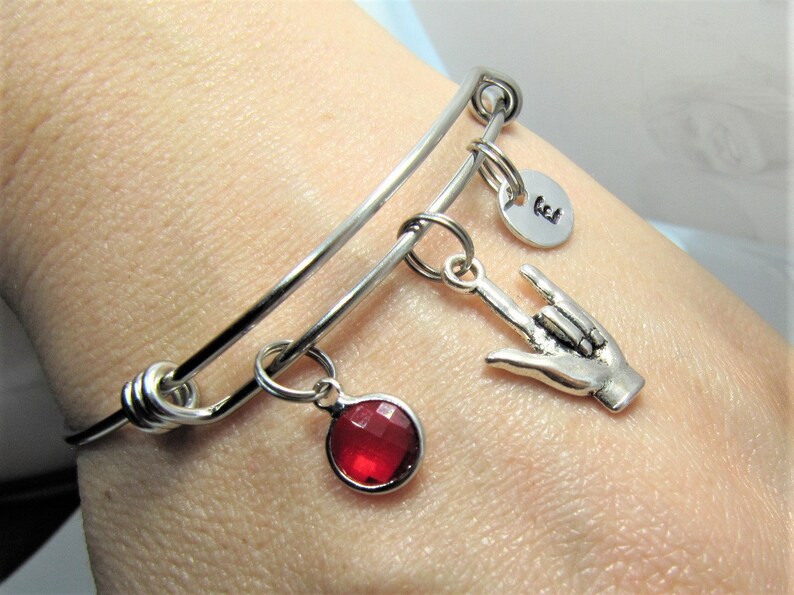 Personalized ASL Bracelet I Love You Sign Language Bracelet - Etsy UK
