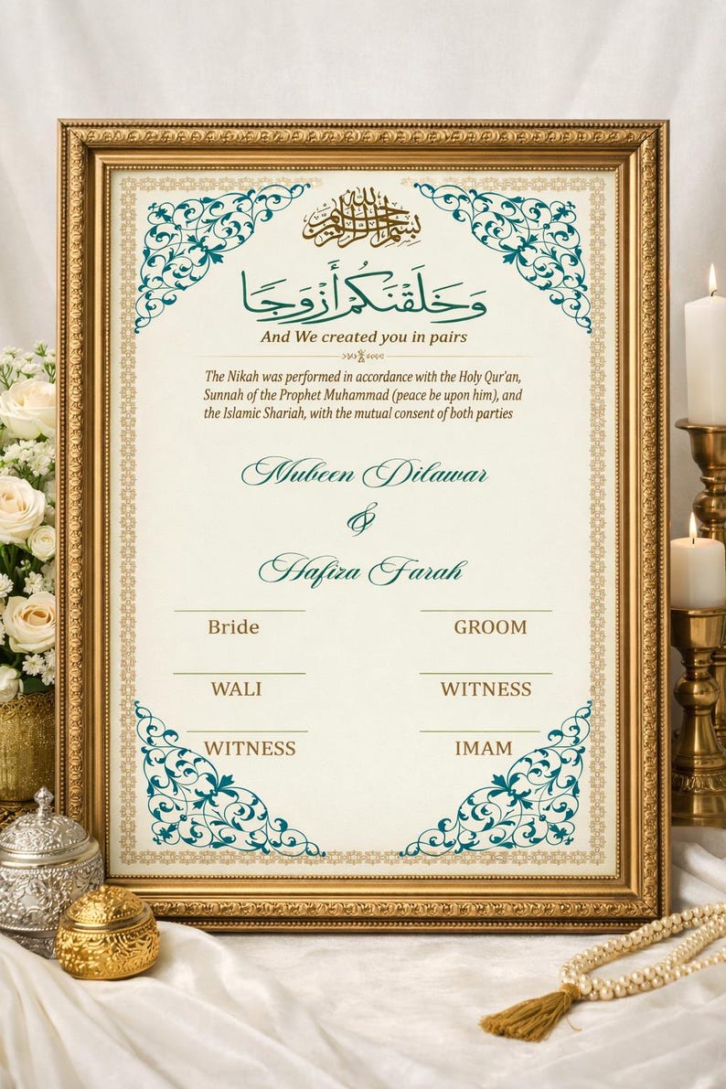 15+ Islamic Nikah Certificate Templates Bundle– Printable Islamic ...