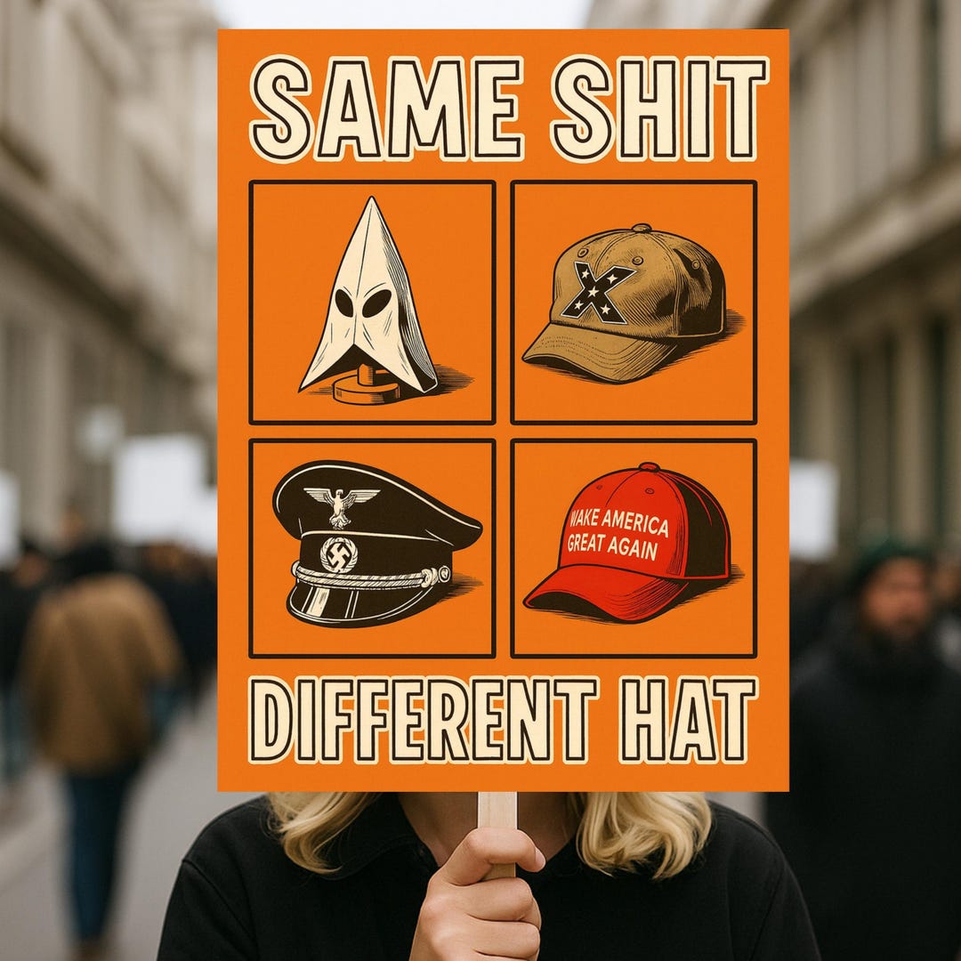 No Kings in America Protest Sign, Anti-trump, Different Hats, Democracy ...