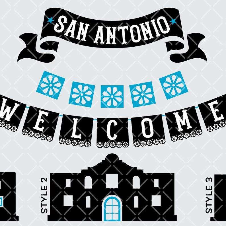 Professional Vector Icons - Texas San Antonio Alamo Fiesta. INSTANT ...