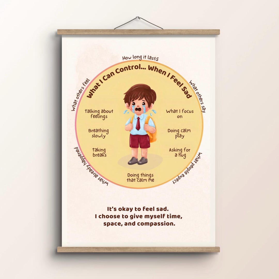 SEL Poster for Kids: What I Can Control When Sad - Printable Emotional ...