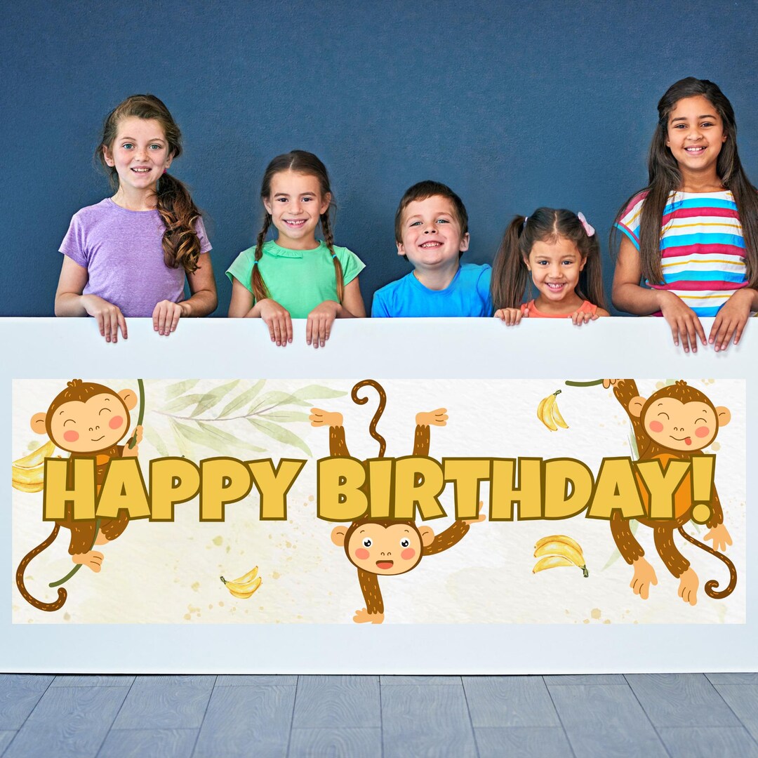 Triplet Birthday Party Kit Printable 3 Little Monkeys Jungle Theme ...
