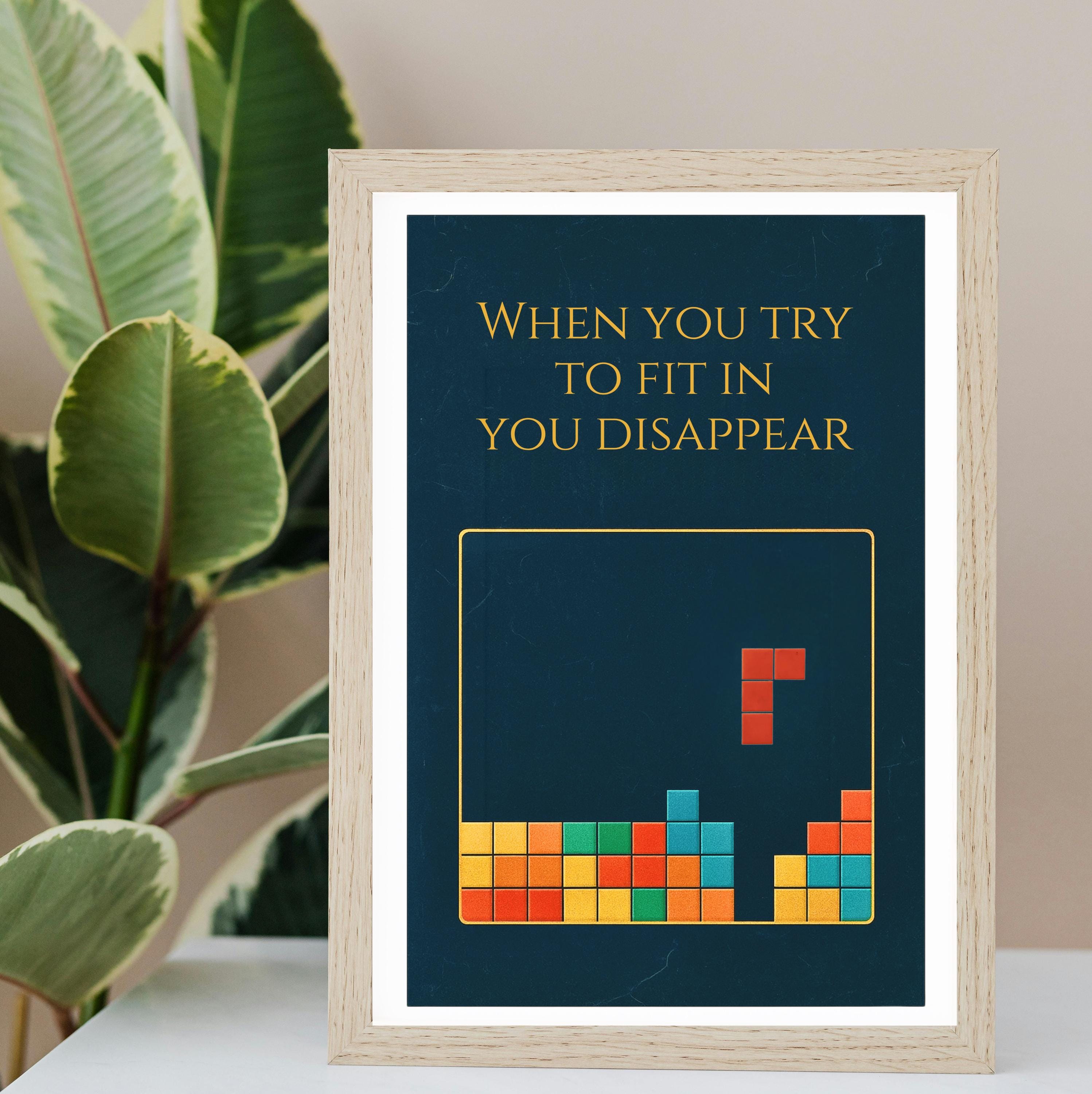 Printable Tetris Poster - Self-love Motivational Wall Art ...