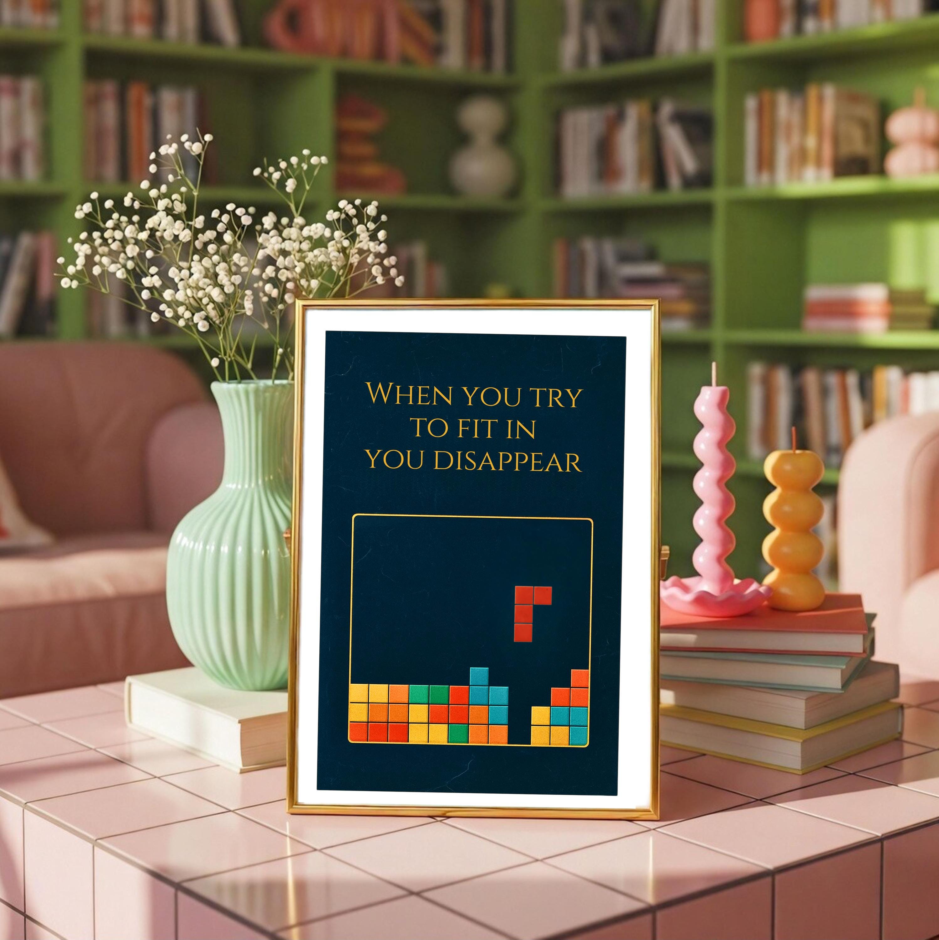 Printable Tetris Poster - Self-love Motivational Wall Art ...
