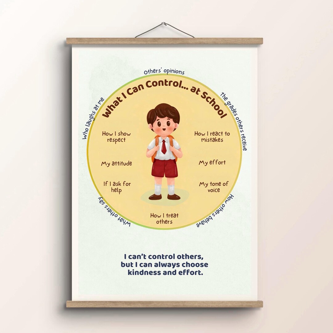 SEL Poster for Kids – “what I Can Control at School”, Printable ...