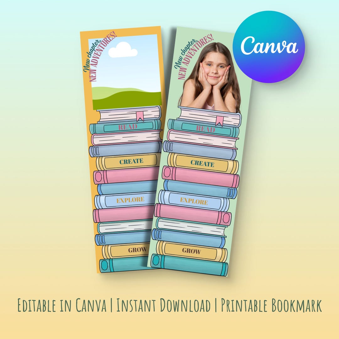 Editable Bookmark Template – Pastel Canva Design, Printable Reading ...
