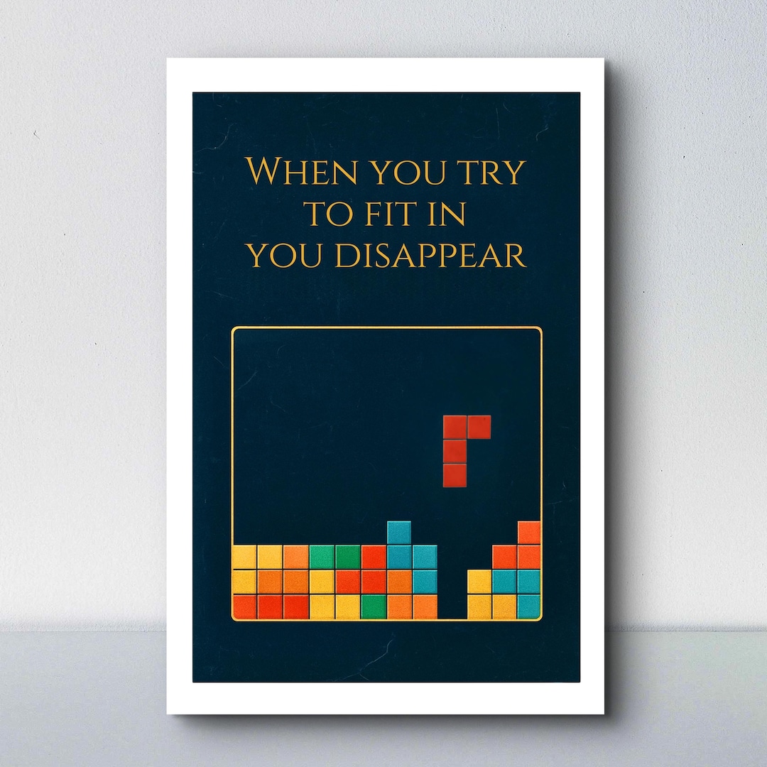 Printable Tetris Poster - Self-love Motivational Wall Art ...