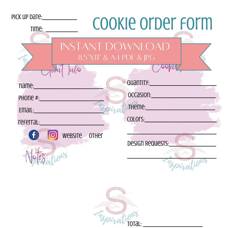 Cookie Order Form - Etsy