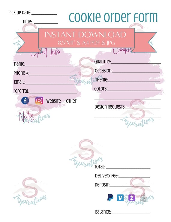 Cookie Template Printable