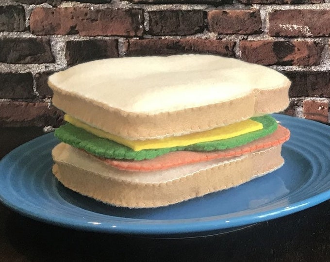 Felt Play Food - Ham Sandwich (felt Food, Pretend Play Kids Kitchen ...