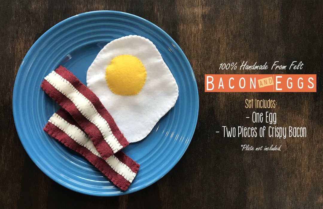 Felt Play Food - Eggs and Bacon - Felt Food (felt Food, Pretend Play ...