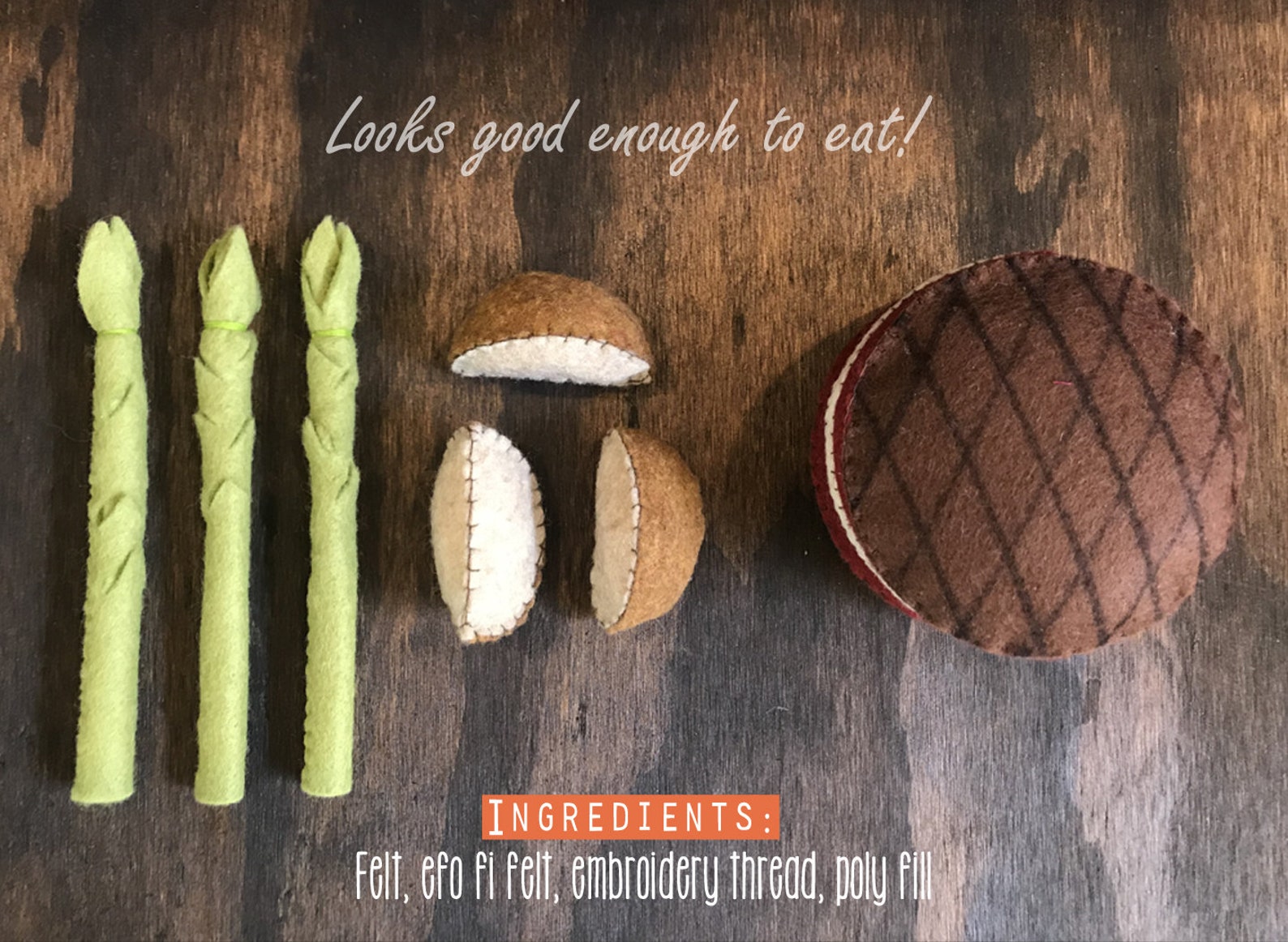 Felt Play Food Filet Mignon Felt Food Pretend Play Kids - Etsy