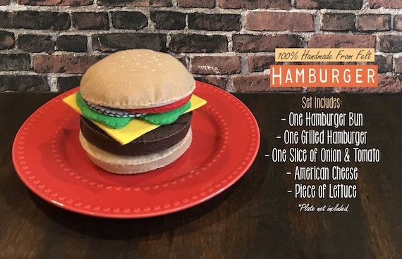 Felt Play Food Cheeseburger Hamburger Felt Food felt - Etsy