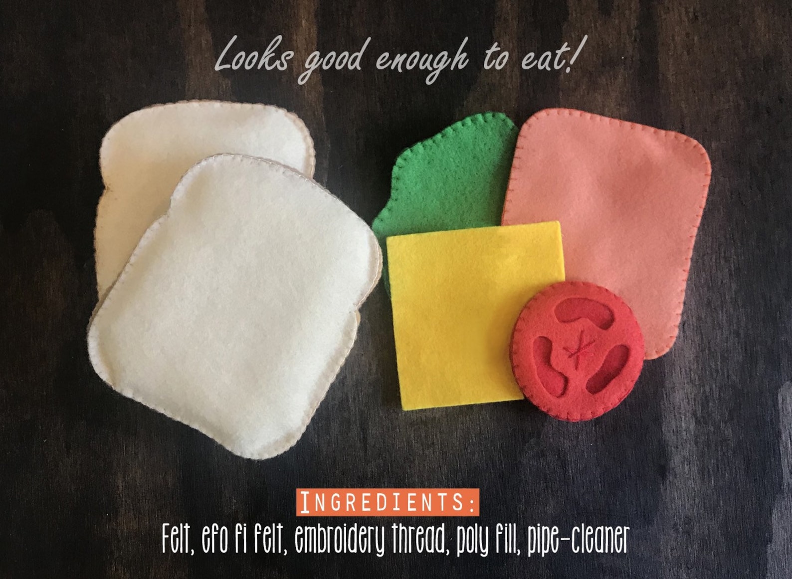 Felt Play Food Ham Sandwich felt Food Pretend Play Kids - Etsy