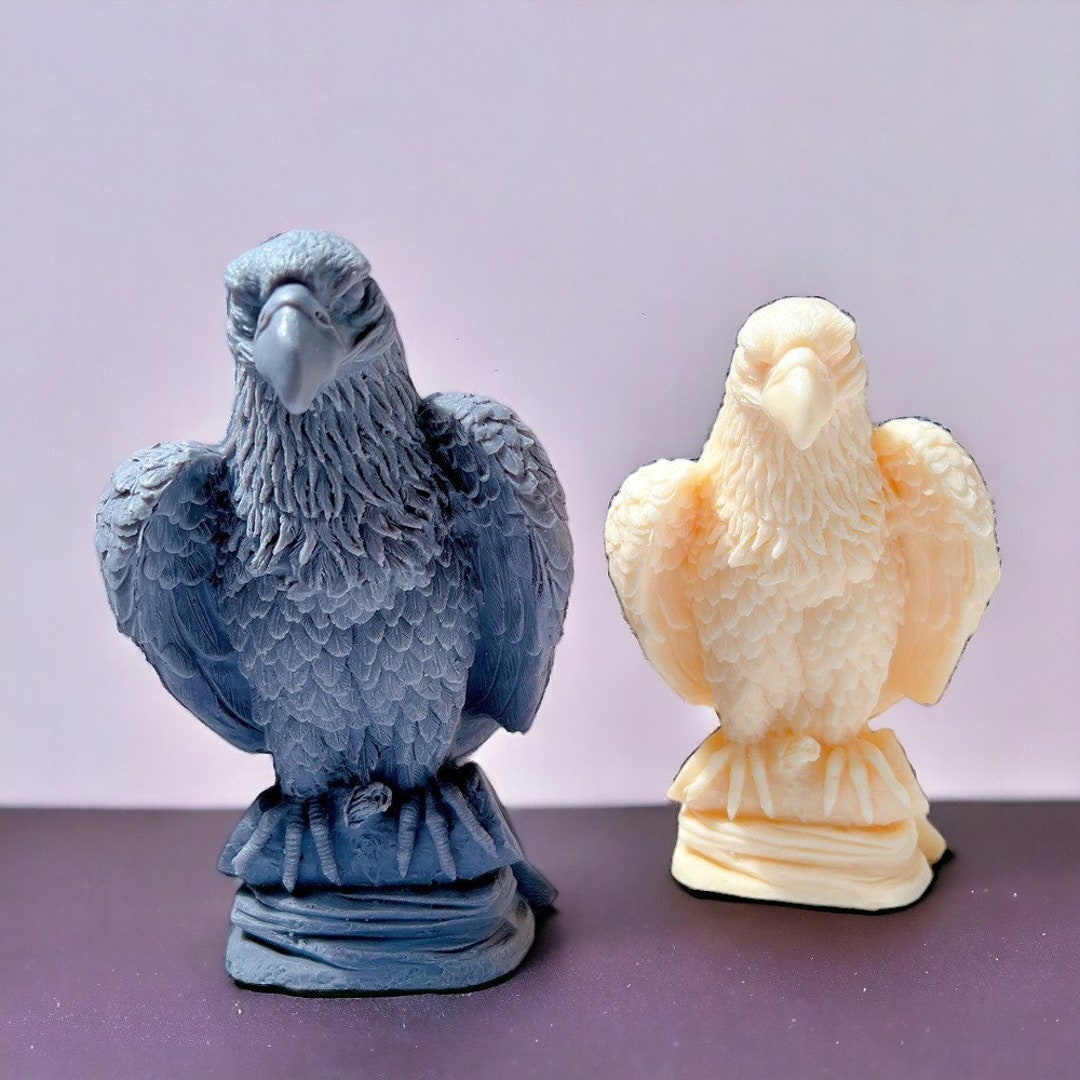 Eagle Sculpture Candle Silicone Mold Carved Animal Wax Molds Sitting on ...