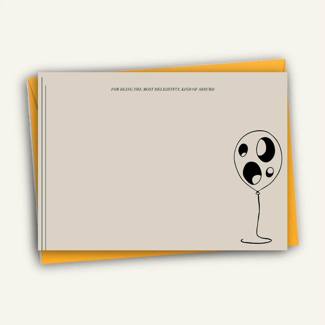 Surrealist Thank You Card Template: Absurdist Party Theme (editable in ...