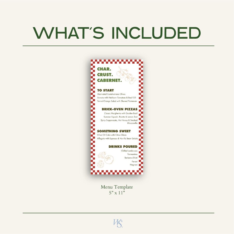 Editable Pizza Party Menu Template: Red Checkered Italian Dinner ...