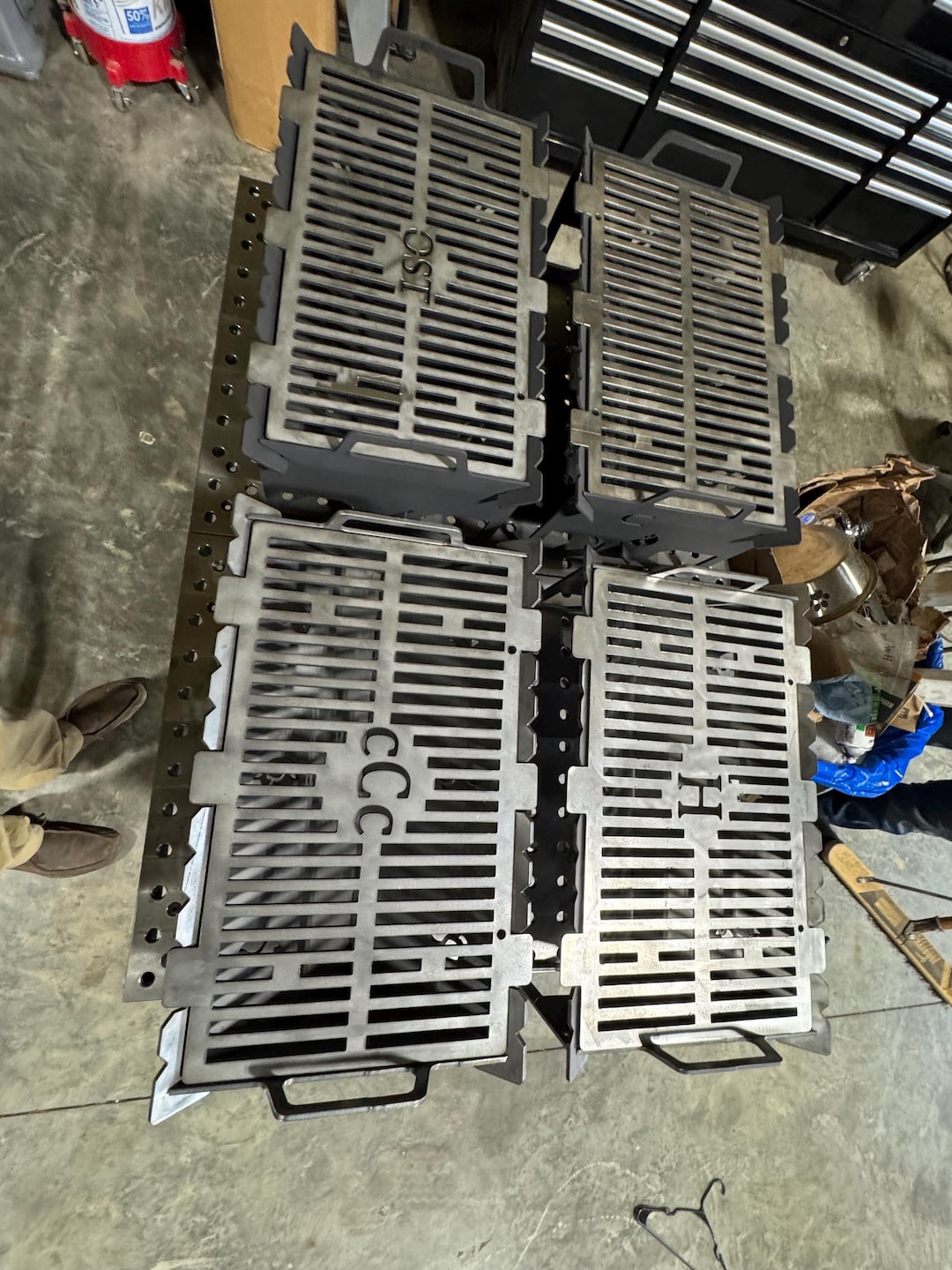 Collapsible Portable Grill, Camping Fire Pit, Folding Grill for ...