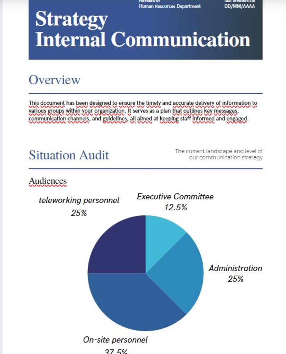 Internal Communication Strategy Template, Editable Canva Link, Business ...