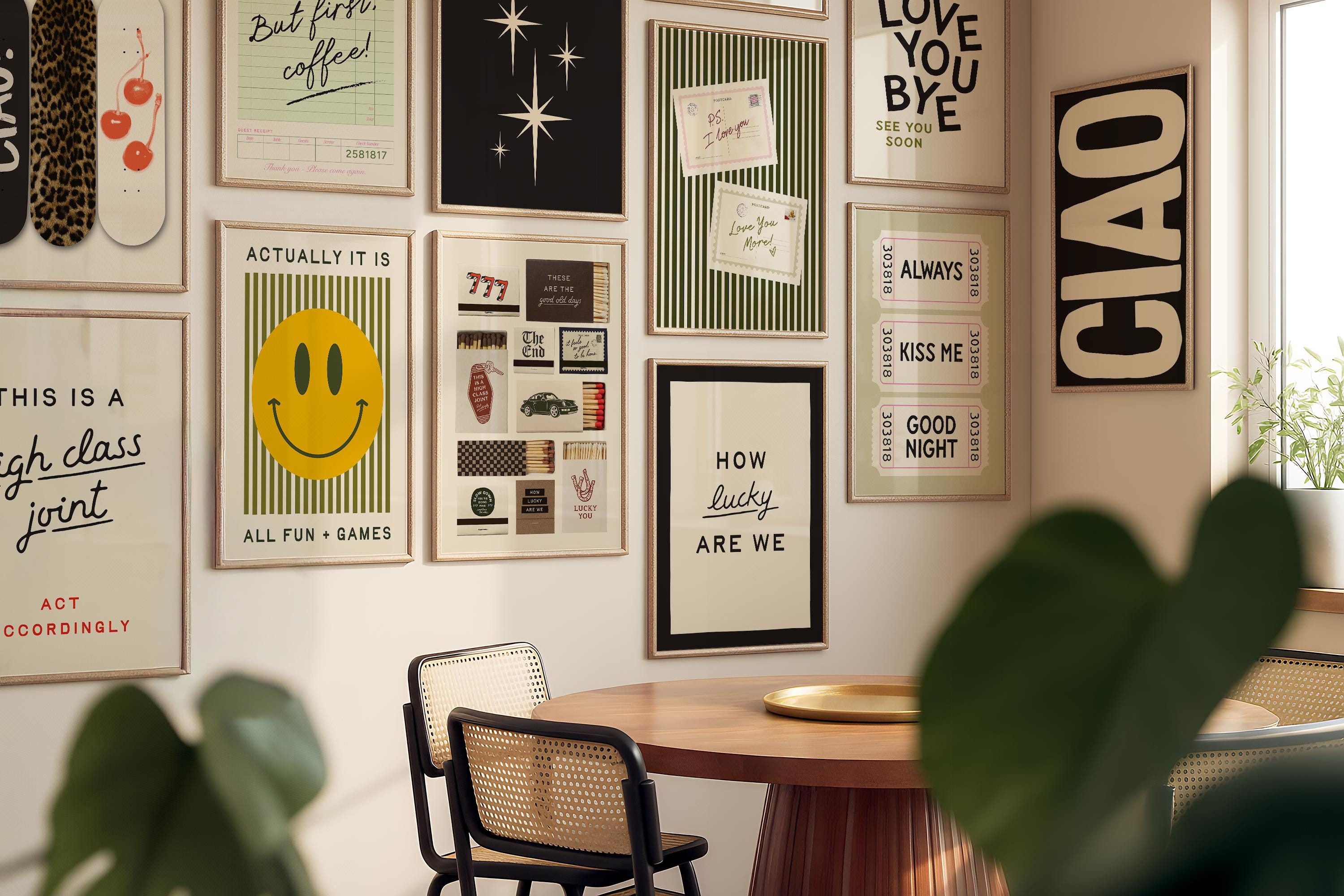 Trendy Poster Set of 12 Prints: Art Prints for Whole House, Dopamine ...