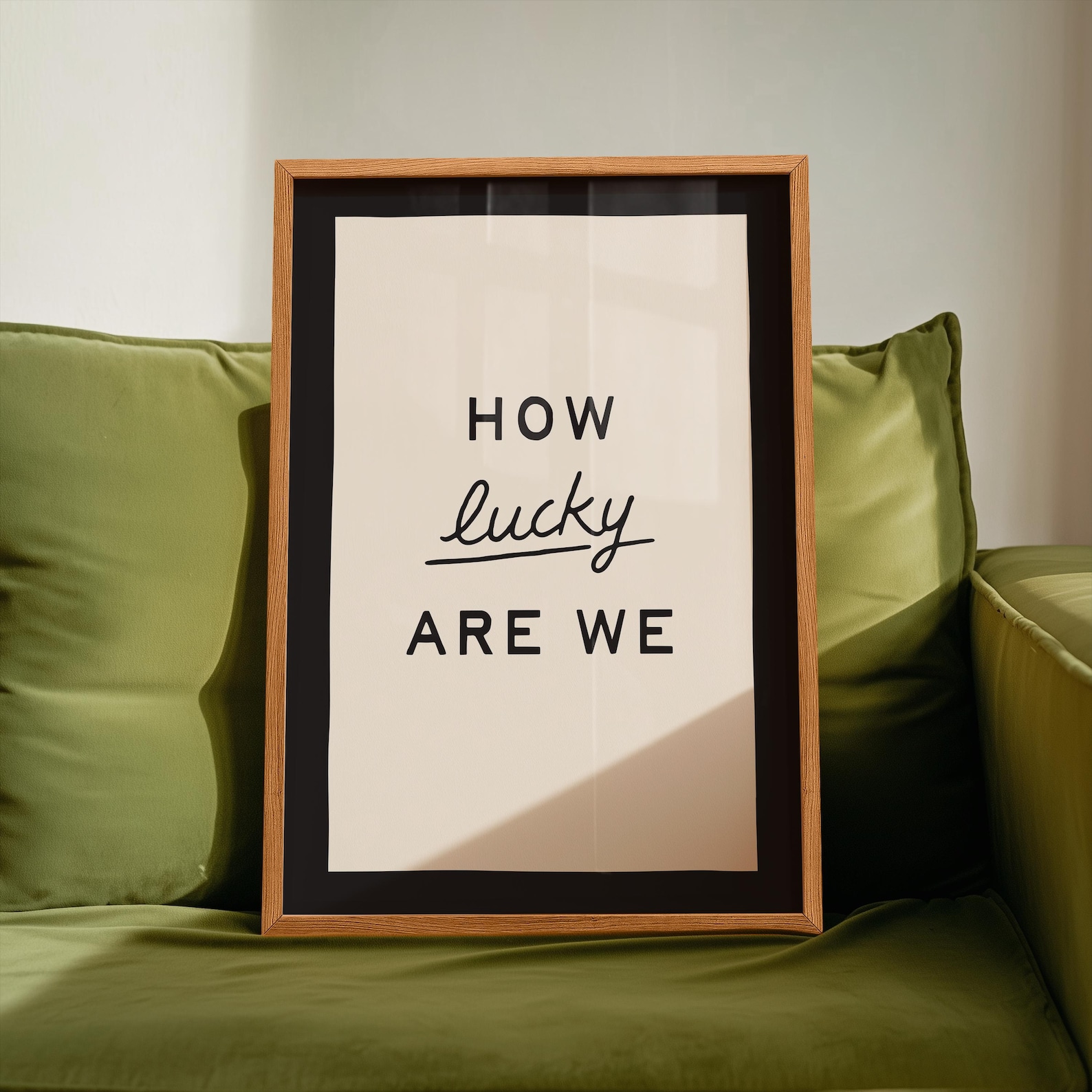 How Lucky Are We Print: Hand Lettering With Cursive Text (digital ...