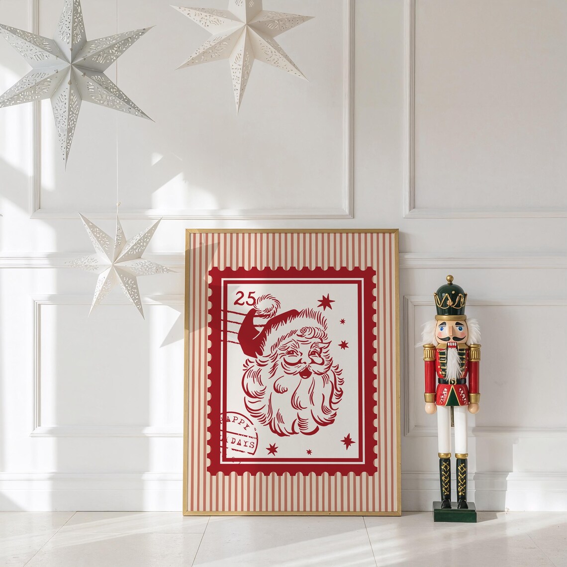 Retro Santa Print: Charming Christmas, Santa Poster, Christmas ...