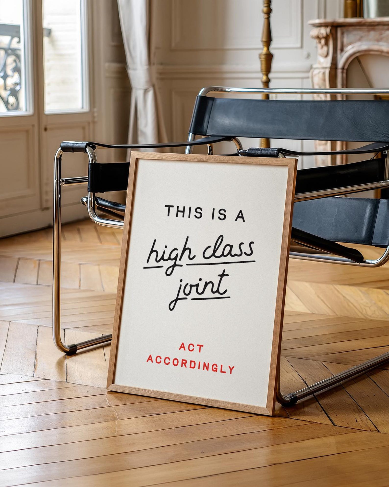 This is a High Class Joint Print: Funny Welcome Sign, Contemporary Art ...