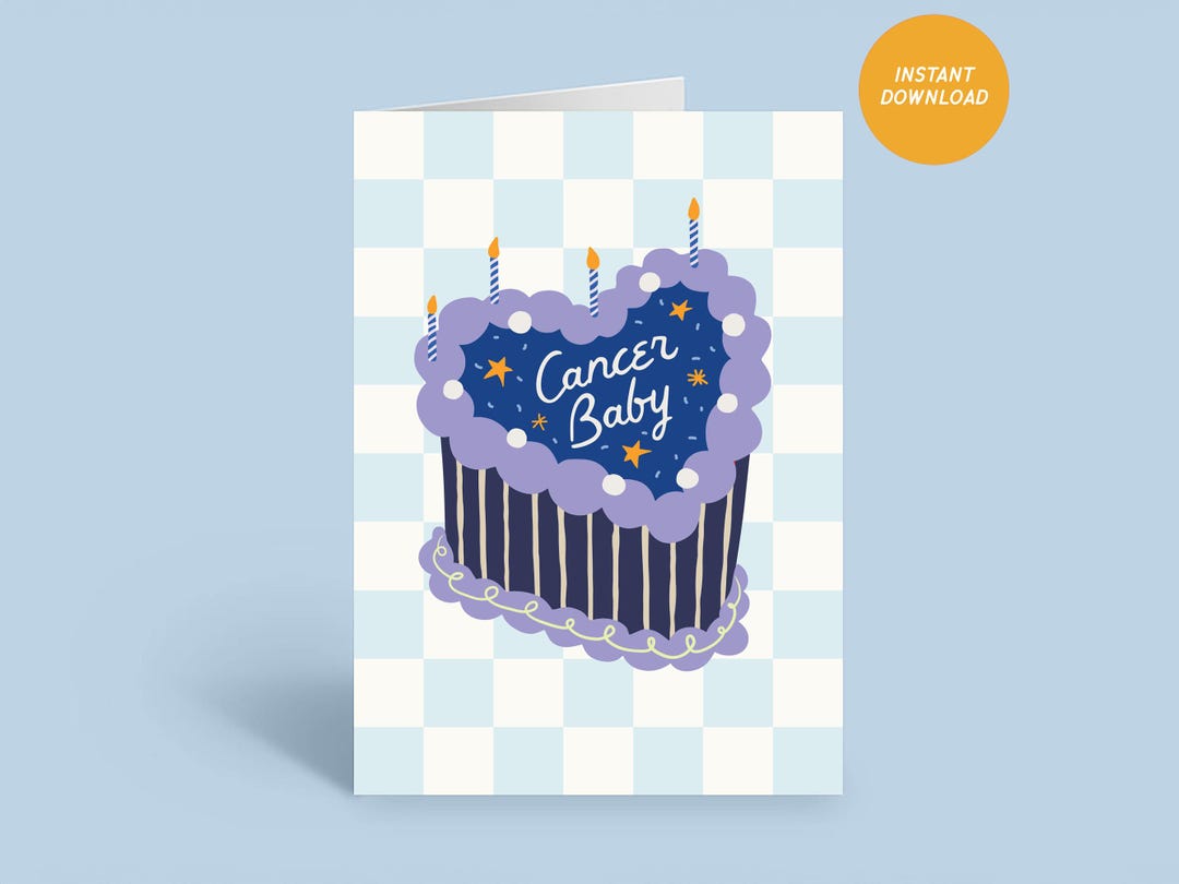 Cancer Season Birthday Card: Zodiac Birthday Card, Astrology Birthday ...