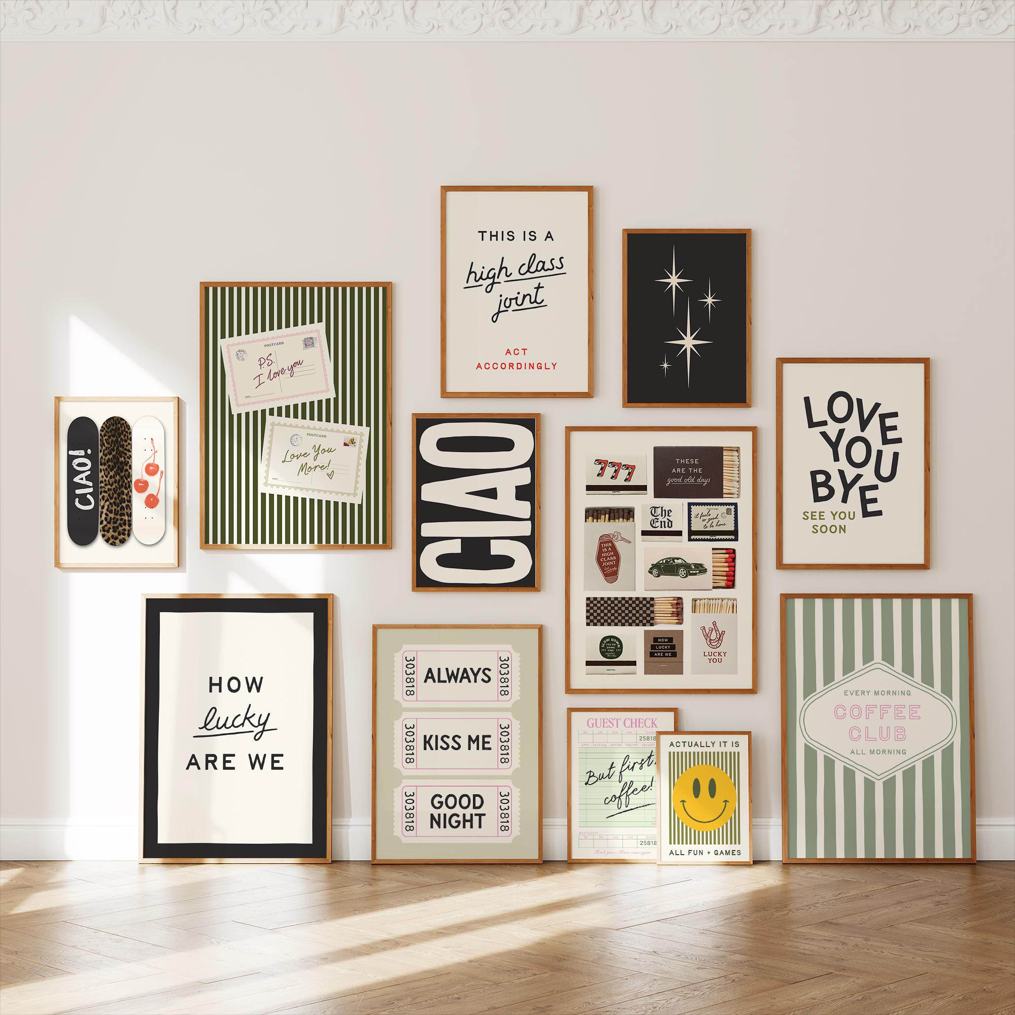 Trendy Poster Set of 12 Prints: Art Prints for Whole House, Dopamine ...
