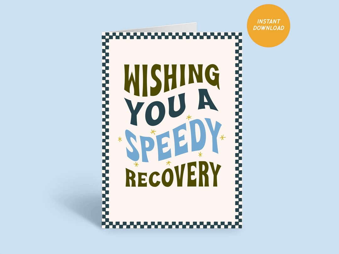 Printable Get Well Soon Card Speedy Recovery Card Surgery Care Package ...