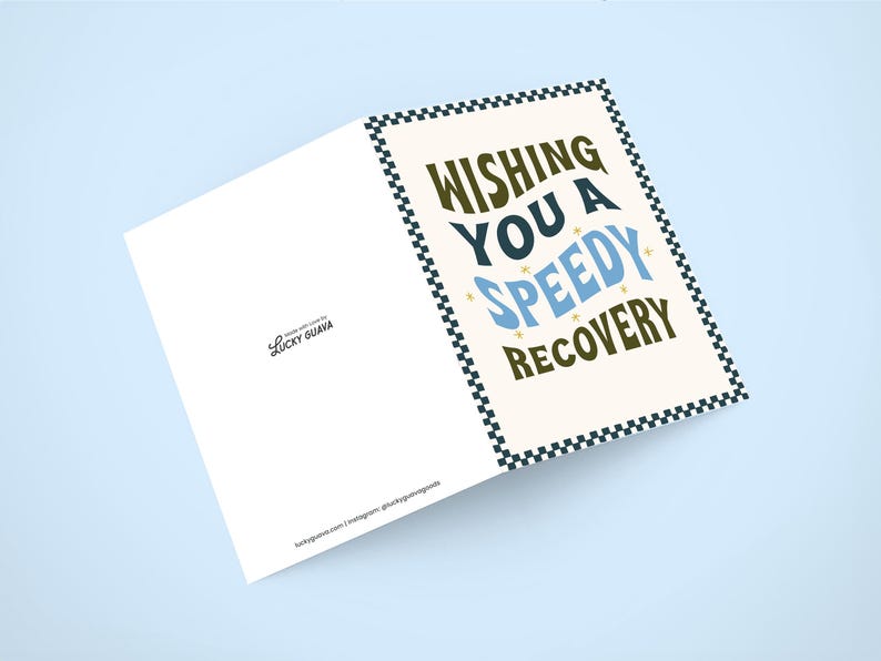 Printable Get Well Soon Card Speedy Recovery Card Surgery Care Package ...