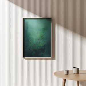 Red Fish Ocean Art Print: Abstract Coastal Wall Decor (digital Download ...
