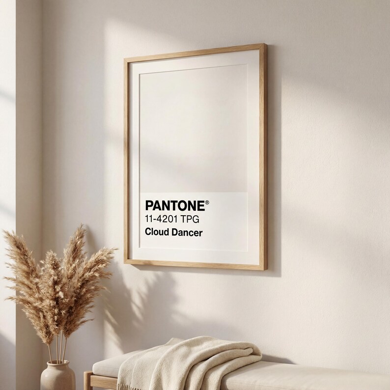 Pantone Cloud Dancer Print, Pantone 11-4201 Wall Art, Minimalist ...